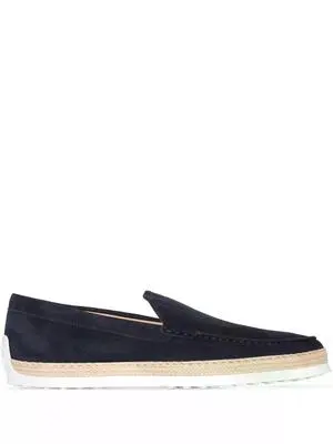 TOD'S Suede Espadrille Loafers - Blue