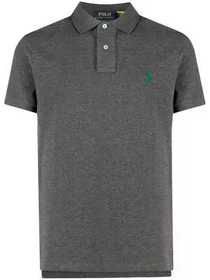 Polo Ralph Lauren Embroidered Logo Cotton Polo Shirt - Grey