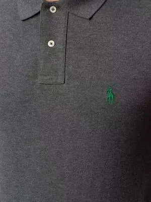 Polo Ralph Lauren Embroidered Logo Cotton Polo Shirt - Grey