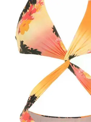 AMIR SLAMA Ilha De Hibiscus Print Swimsuit