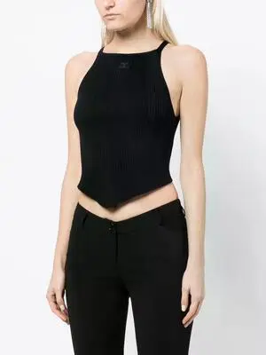 COURREGES Pointy Rib-knit Tank Top