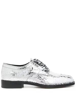 MAISON MARGIELA Tabi Mirror-effect Lace-up Brogues - Silver