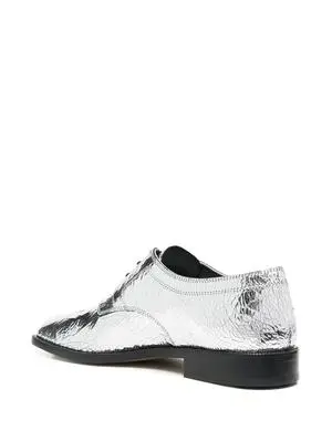 MAISON MARGIELA Tabi Mirror-effect Lace-up Brogues - Silver