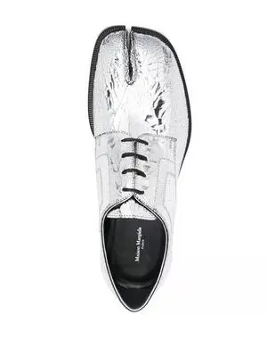 MAISON MARGIELA Tabi Mirror-effect Lace-up Brogues - Silver