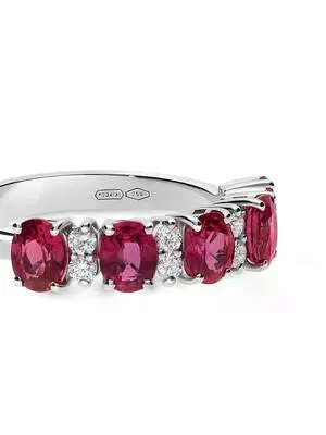 LEO PIZZO 18kt White Gold Diamond And Ruby Eternity Band Ring