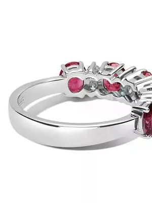 LEO PIZZO 18kt White Gold Diamond And Ruby Eternity Band Ring