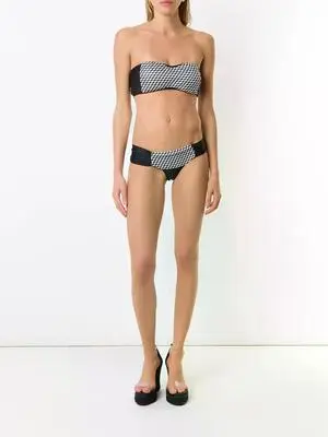 AMIR SLAMA Ruched Print Bikini Set