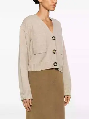 Proenza Schouler Cropped Cashmere Blend Cardigan - Neutrals