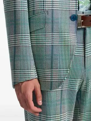 Etro Glen Plaid Jersey Blazer - Blue