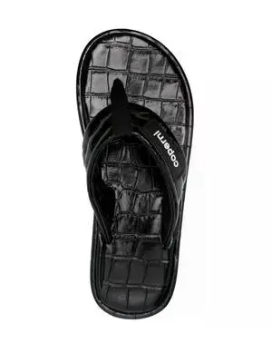 Coperni Crocodile-embossed Leather Flip Flops