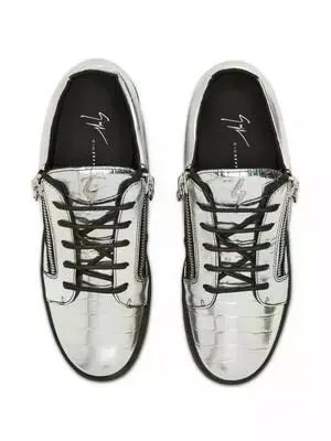 GIUSEPPE ZANOTTI Frankie Double-zip Low-top Sneakers - Silver