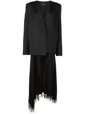 Goen.j Silk-wool Blend Wrap Blazer