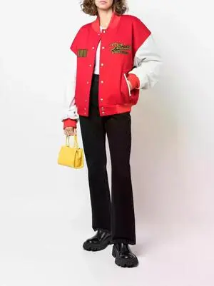 VTMNTS Embroidered Logo Bomber Jacket - Red