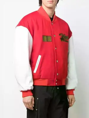 VTMNTS Embroidered Logo Bomber Jacket - Red