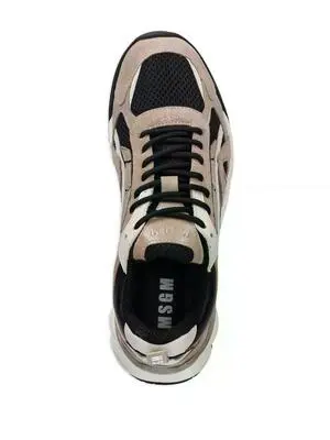 MSGM Panelled Lace-up Sneakers