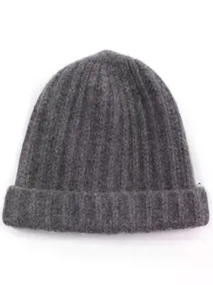 MAISON MARGIELA Four-stitch Ribbed Knit Beanie - Grey