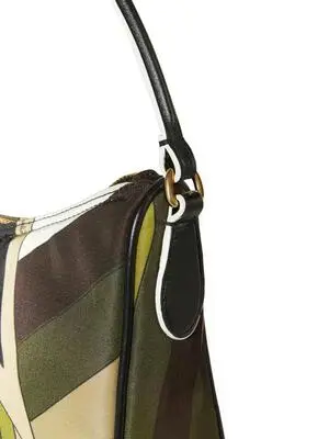 Emilio Pucci Printed Nylon Shoulder Bag With Leather Trimmings