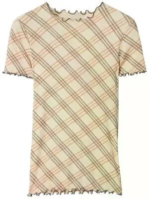 Burberry Check Pattern T-shirt - Neutrals