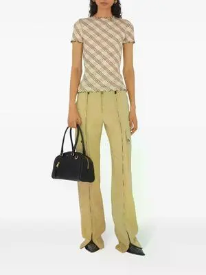 Burberry Check Pattern T-shirt - Neutrals