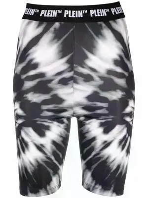 Philipp Plein Tie-dye Print Cycling Shorts - Black