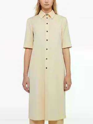 JIL SANDER Wool Gabardine Long Shirt