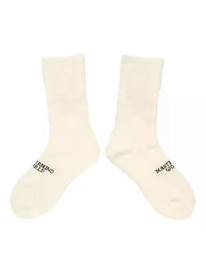 MASTERMIND WORLD Skull-intarsia Socks - Neutrals