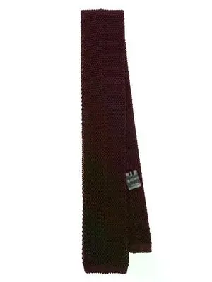 FURSAC Square-Tip Knitted Silk Tie Red