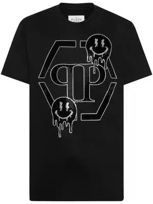 Philipp Plein Smile Rhinestone-embellished T-shirt - Black