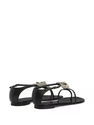 GIUSEPPE ZANOTTI Calla Flower Embellished Sandals