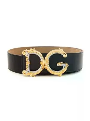Dolce & Gabbana Dg Baroque Leather Belt - Black