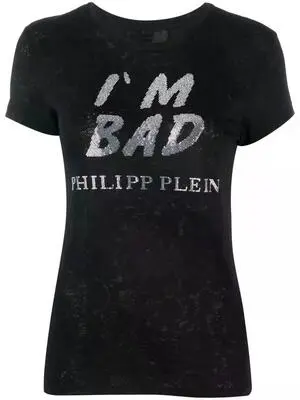 Philipp Plein Logo-print Sequin T-shirt - Black