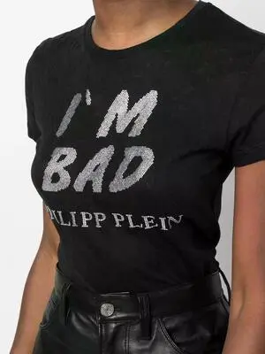 Philipp Plein Logo-print Sequin T-shirt - Black