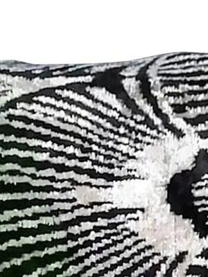 LES-OTTOMANS Jacquard Silk Velvet-blend Cushion - Black