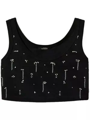 TWINSET Crystal-embellished Cropped Top - Black