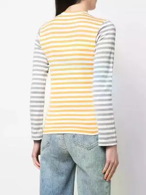 Play Comme Des Garcon Logo-patch Striped T-shirt