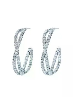 Kwiat 18kt White Gold Diamond Fidelity Petite Hoop Earrings - Silver