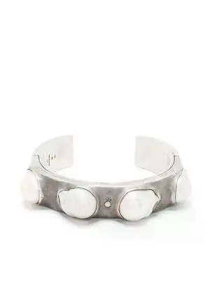 PARTS OF FOUR Sistema Pearl-inset Bracelet - Silver