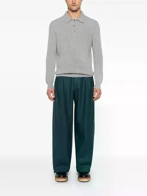 D4.0 Fine-ribbed Polo Shirt - Grey