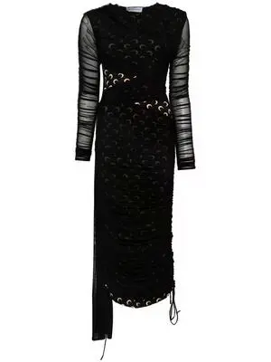 MARINE SERRE Crescent Moon Print Draped Dress