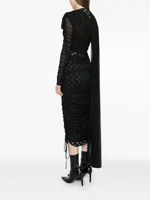 MARINE SERRE Crescent Moon Print Draped Dress