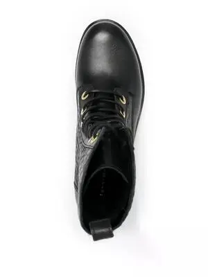 Tommy Hilfiger Monogram-embossed Biker Boots