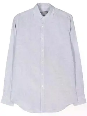 Canali Spread-collar Long-sleeve Shirt - Grey