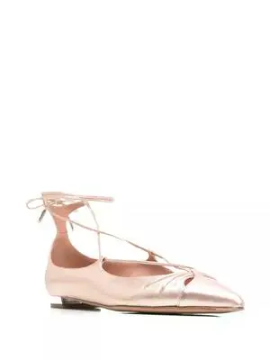 AQUAZZURA Leather Ballet Flats - Pink