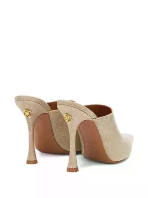 Roberto Cavalli Pebbled Pointed Mules
