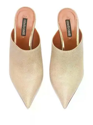 Roberto Cavalli Pebbled Pointed Mules