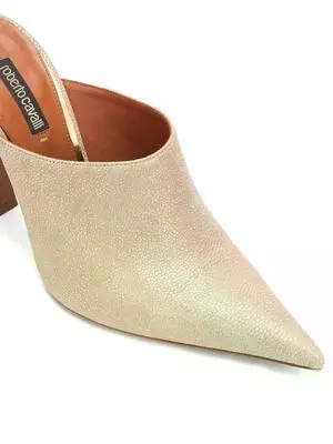 Roberto Cavalli Pebbled Pointed Mules