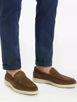 Santoni Almond-toe Suede Loafers