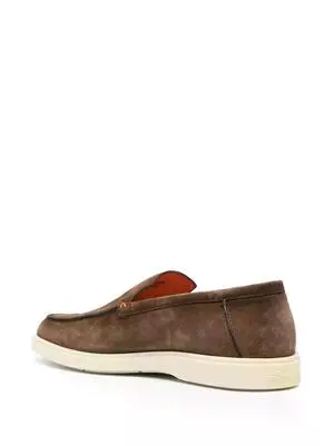 Santoni Almond-toe Suede Loafers
