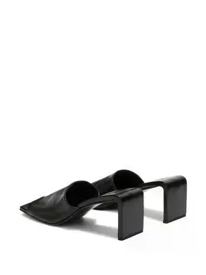 JIL SANDER Square Open-toe Leather Mules