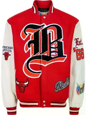 JEFF HAMILTON Chicago Bulls Varsity Bomber Jacket - Red